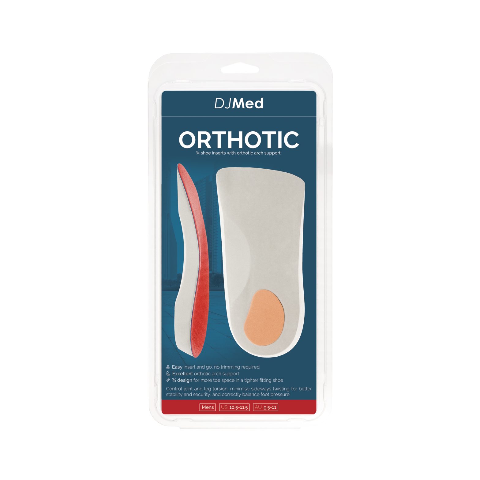 DJMed Orthotic ¾ Insoles – Shoe Inserts | Australian Health Care