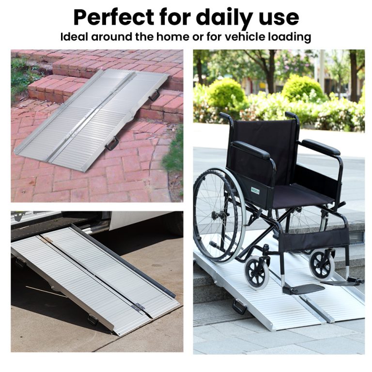 EQUIPMED 152cm Portable Folding Aluminium Access Ramp| 272kg Rated| for ...