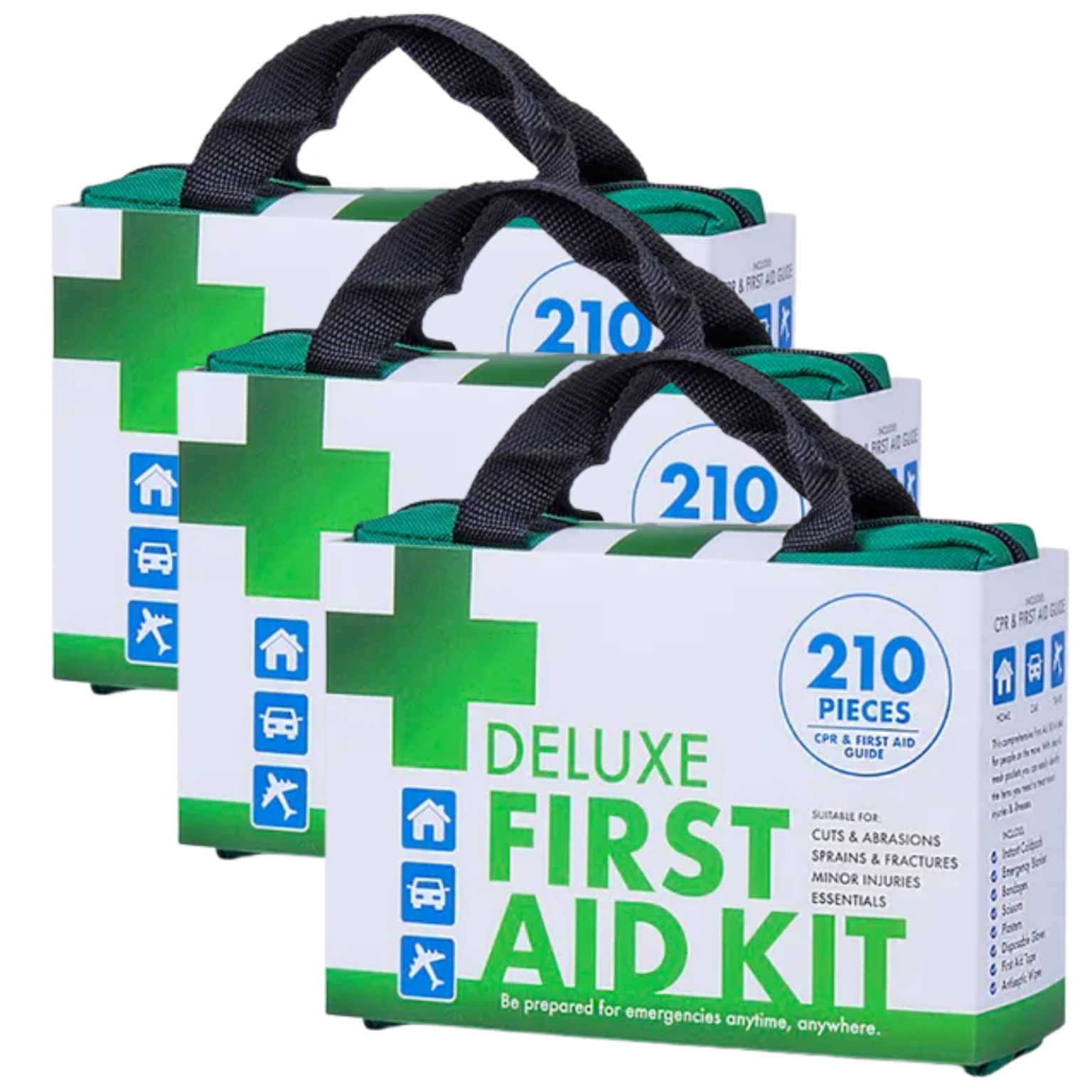 3x 210PCS EMERGENCY FIRST AID KIT Medical Travel Set Workplace Office ...