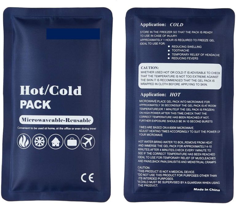 HOT COLD PACK Reusable First Aid Ice Heat Gel Packs Microwaveable Pain ...