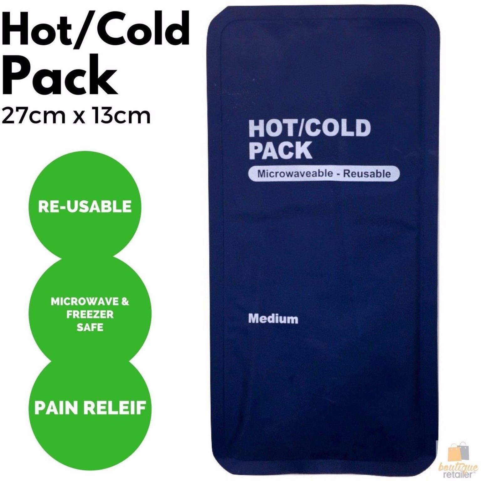 HOT COLD PACK Reusable First Aid Ice Heat Gel Packs Microwaveable Pain ...