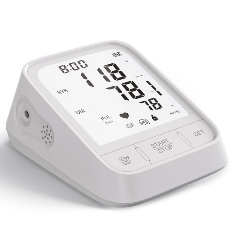 White Smart Upper Arm Blood Pressure Monitor – Medical Automatic BP ...