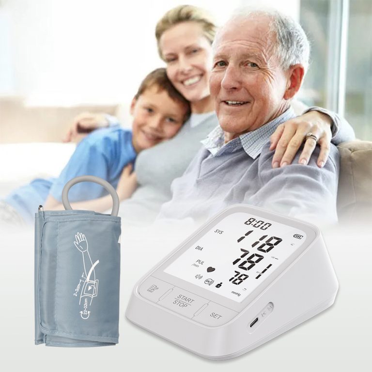White Smart Upper Arm Blood Pressure Monitor – Medical Automatic BP ...