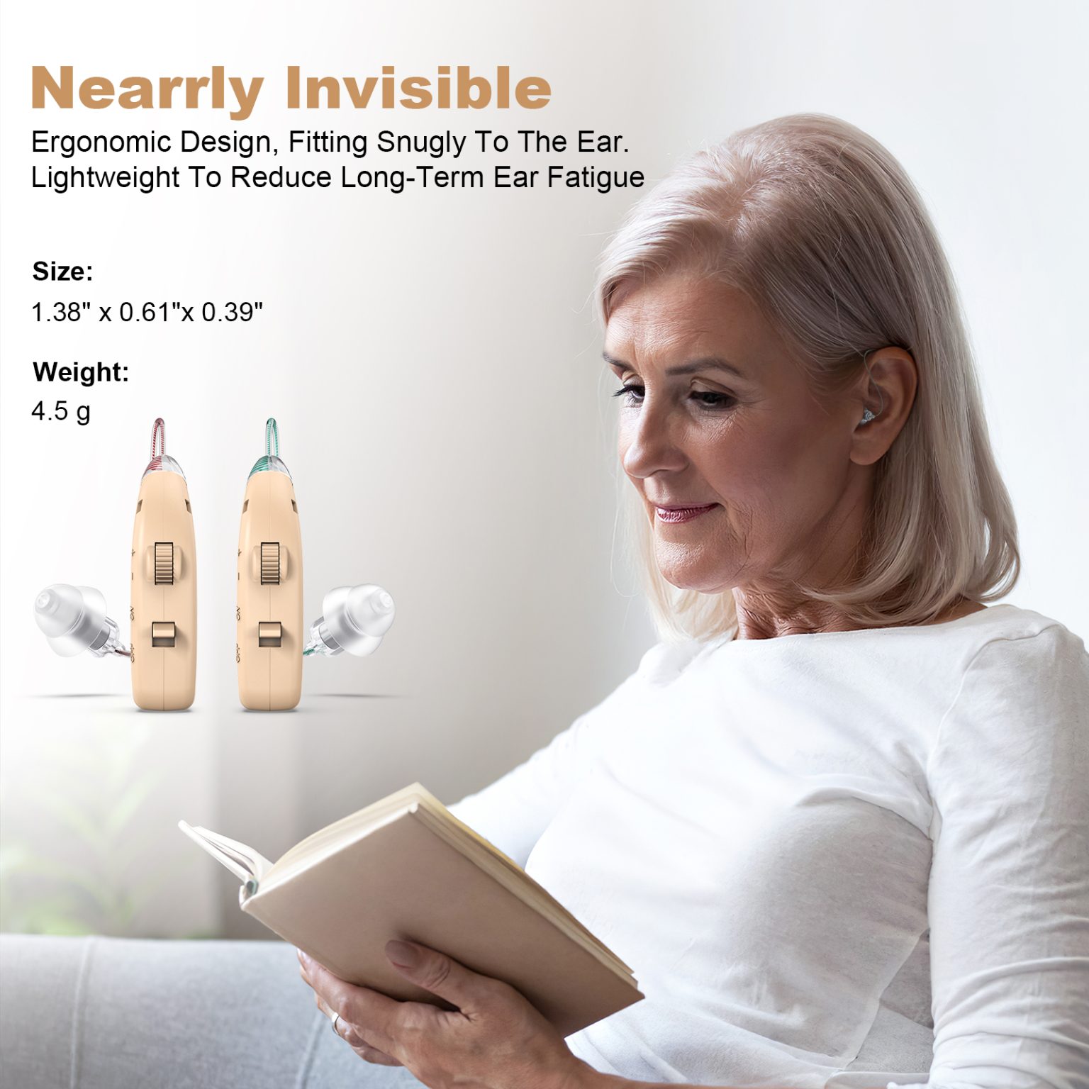 Rechargeable Behind-the-Ear Hearing Aids with Charging Case & LCD ...