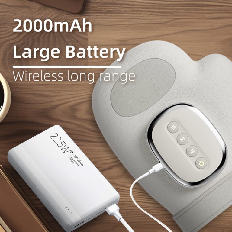 Grey Electric Cordless Hand Massager with Heat and Air Compression ...